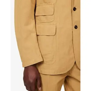 DRAKE'S Single-breasted Cotton And Linen Blazer