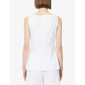Theory Cutaway Linen-blend Top