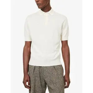 DRAKE'S Short-sleeve Linen And Cotton-blend Polo Shirt