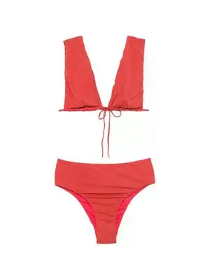 OSKLEN Plunging V-neck Bikini With Front Tie