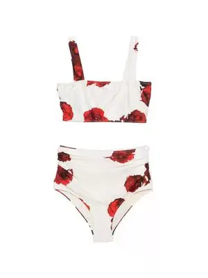 Liviana Conti Rose-print Bikini - Neutrals