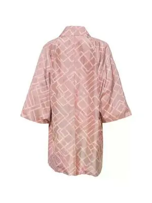 A.N.G.E.L.O. VINTAGE CULT Silk Geometric Pattern Kimono