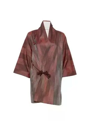 A.N.G.E.L.O. VINTAGE CULT Bordeaux Silk Patterned Kimono - Red