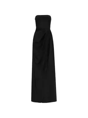 Gauge81 Lica Silk Strapless Maxi Dress - Black