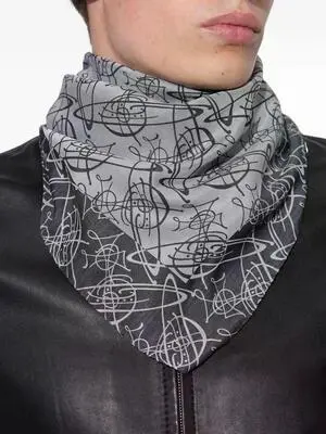 VIVIENNE WESTWOOD Orb Monogram Scarf - Grey