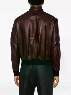 Tagliatore Ice Pebbled Leather Jacket