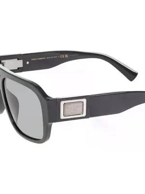 Dolce & Gabbana Dna Logo Plaque Pilot Frame Sunglasses
