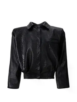 ALMAZ Crocodile-effect Oversized Jacket