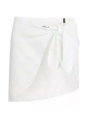 Karl Lagerfeld Textured Pearl-embellished Pareo - White