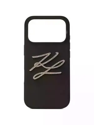 Karl Lagerfeld Autograph Silicone Iphone 17 Pro Max Case - Black
