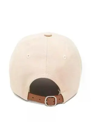 Maje Baseball Cap With Leather Heart Appliqu - Neutrals