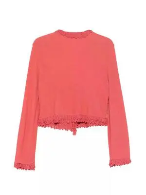 Roberto Cavalli 2000s Perforated Lace-trim Jacket
