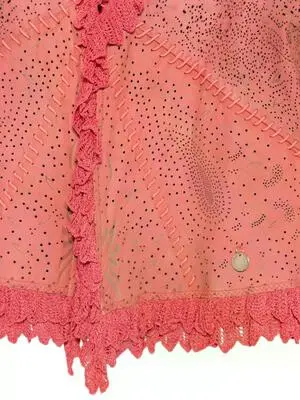 Roberto Cavalli 2000s Perforated Lace-trim Jacket