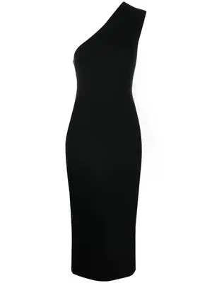 Gauge81 One-shoulder Midi Dress - Black