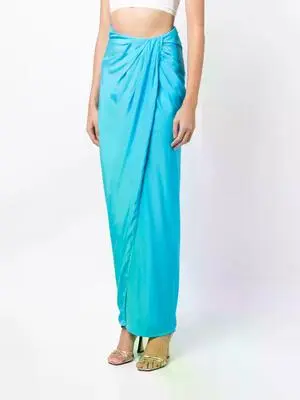 Gauge81 Draped Silk Maxi Skirt - Blue