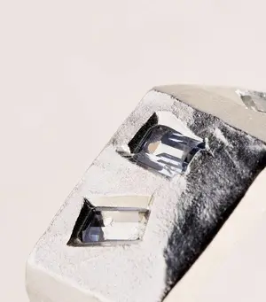 THE OUZE Sterling And Aquamarine Tri Signet Ring