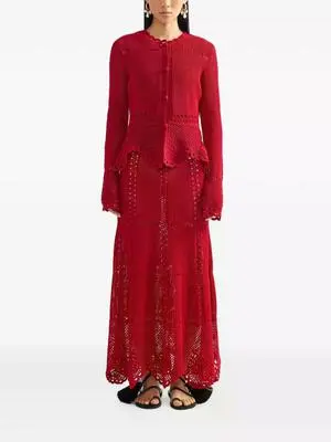 Erdem Crochet Peplum Cardigan