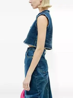 REWARD IF FOUND Distressed Heart Denim Top