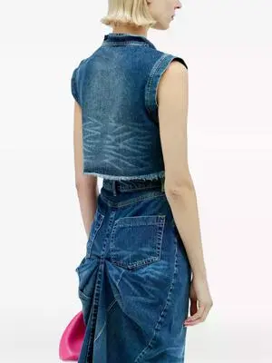 REWARD IF FOUND Distressed Heart Denim Top