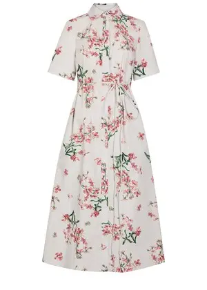 Erdem Floral-print Cotton-poplin Midi Shirt Dress - Multicoloured