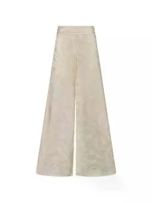 Johanna Ortiz Musical Palm-jacquard Wide-leg Trousers - Neutrals