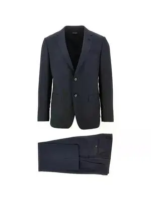 Zegna Single-breasted Wool Suit - Blue