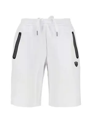 EA7 Logo Patch Drawstring Shorts - White