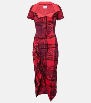 VIVIENNE WESTWOOD Long Monday Checked Cotton Polo Dress - Red