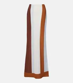 SIR. Striped Silk Maxi Skirt - Multicoloured