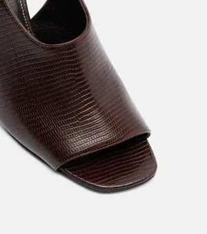 TOTEME Embossed Leather Slingback Sandals - Brown