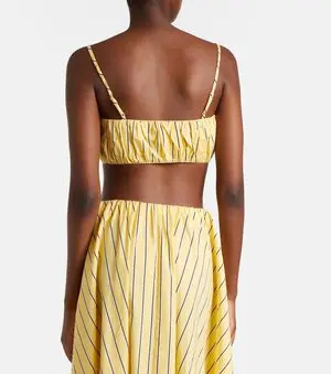Staud Fiore Striped Cotton Crop Top