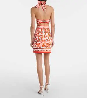 Dolce & Gabbana Majolica Print Cotton Poplin Minidress