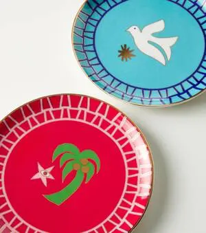 Jonathan Adler Playa Set Of 4 Porcelain Dessert Plates
