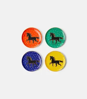 Jonathan Adler Cheval Set Of 4 Porcelain Coasters - Multicoloured