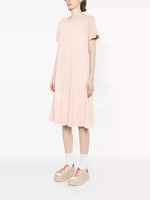 AGNES B. Rose Jersey Logo Mini Dress
