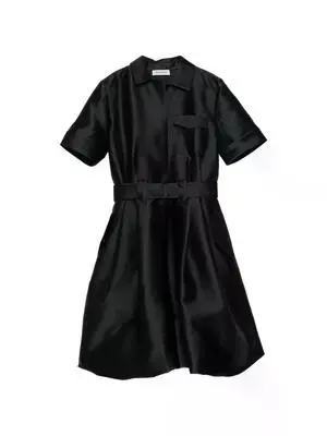 Dice Kayek Belted Satin-finish Dress - Black