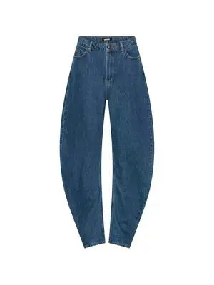 ROTATE BY BIRGER CHRISTENSEN Draped Barrel Leg Jeans - Blue