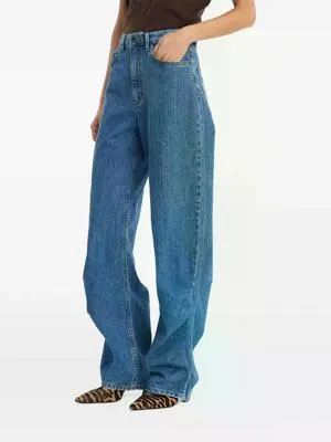 ROTATE BY BIRGER CHRISTENSEN Draped Barrel Leg Jeans
