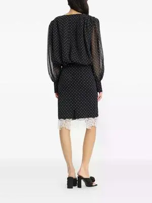 ROTATE BY BIRGER CHRISTENSEN Ruched Floral V-neck Blouse