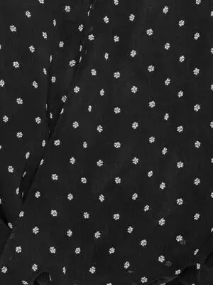 ROTATE BY BIRGER CHRISTENSEN Ruched Floral V-neck Blouse