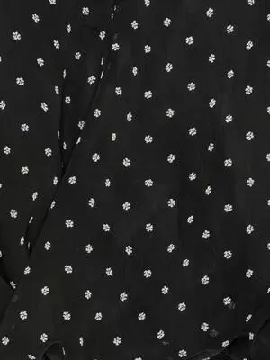 ROTATE BY BIRGER CHRISTENSEN Ruched Floral V-neck Blouse