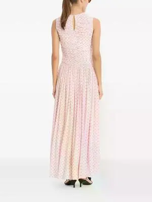 ROTATE BY BIRGER CHRISTENSEN Sleeveless Ruched Floral Print Maxi Dress