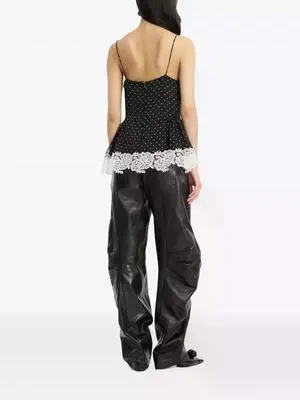 ROTATE BY BIRGER CHRISTENSEN Polka Dot Lace Trim Camisole