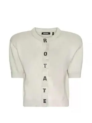 ROTATE BY BIRGER CHRISTENSEN Letter Buttoned Cardigan - Neutrals