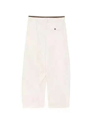 CROQUIS Pinstripe Pleated Trousers - Neutrals