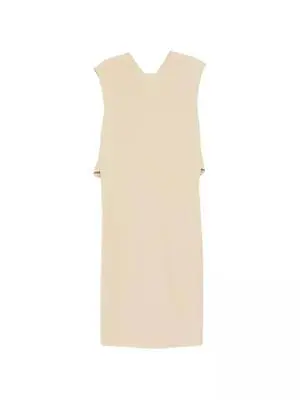LESS Round Neck Sleeve Dress With Belted Waist