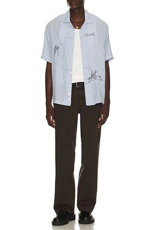 EDMMOND STUDIOS Western Shirt - Plain Dark Blue