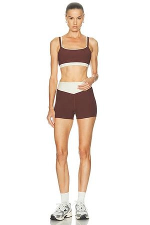 Year Of Ours Ribbed Layer Bralette - Choc & Shell