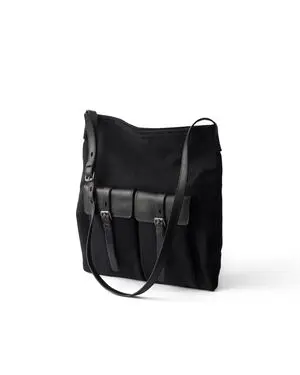 Prada Route Canvas And Leather Shoulder Bag