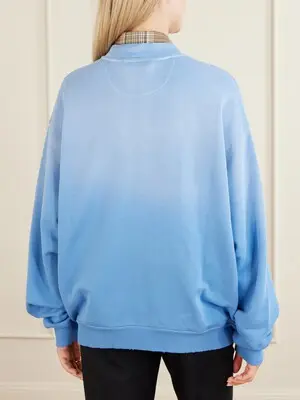 Acne Studios Fiah Garment-dyed Printed Cotton-blend Jersey Zip-up Sweatshirt